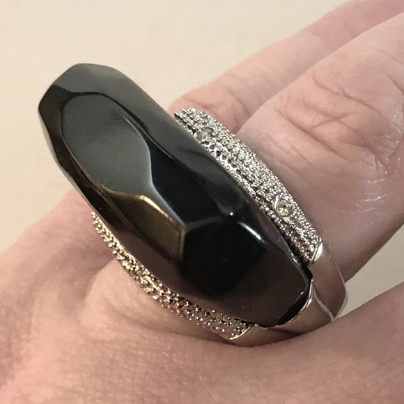 Camille Lucie | Jewelry | Silver Black Big Huge Statement Ring Camille ...